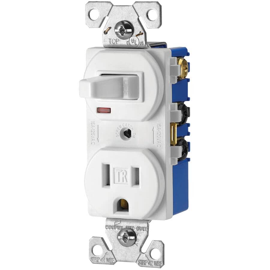 White Tamper Resistant Single Pole Switch and Receptacle – Atkinson ...