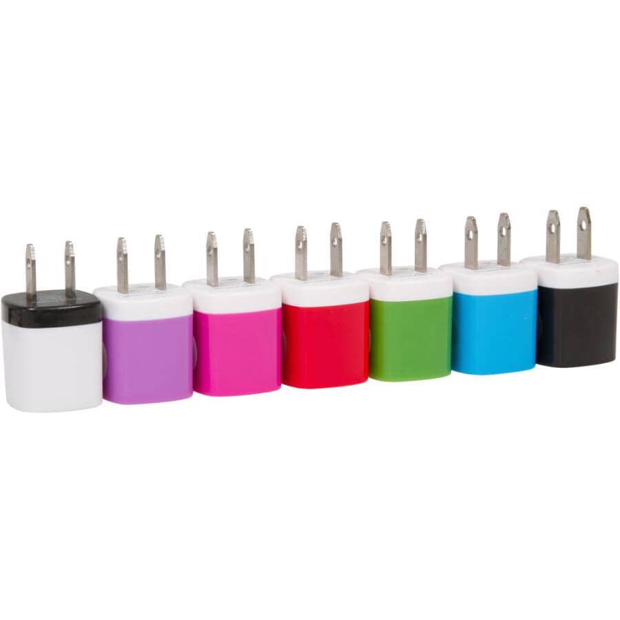 AC Home USB Charging Adapter - 5V / 1.5 Amp, Assorted Colours ...