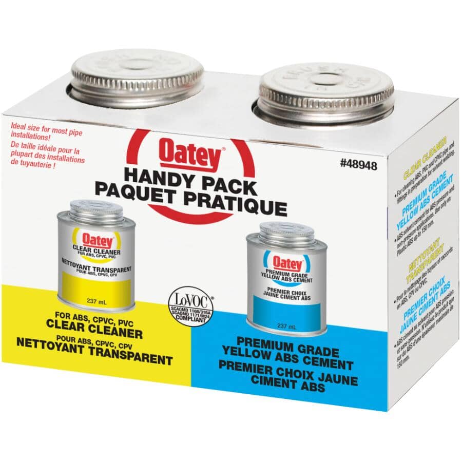 Clear ABS/PVC/CPVC Cleaner & Yellow Premium Grade ABS Cement - 237 ml ...