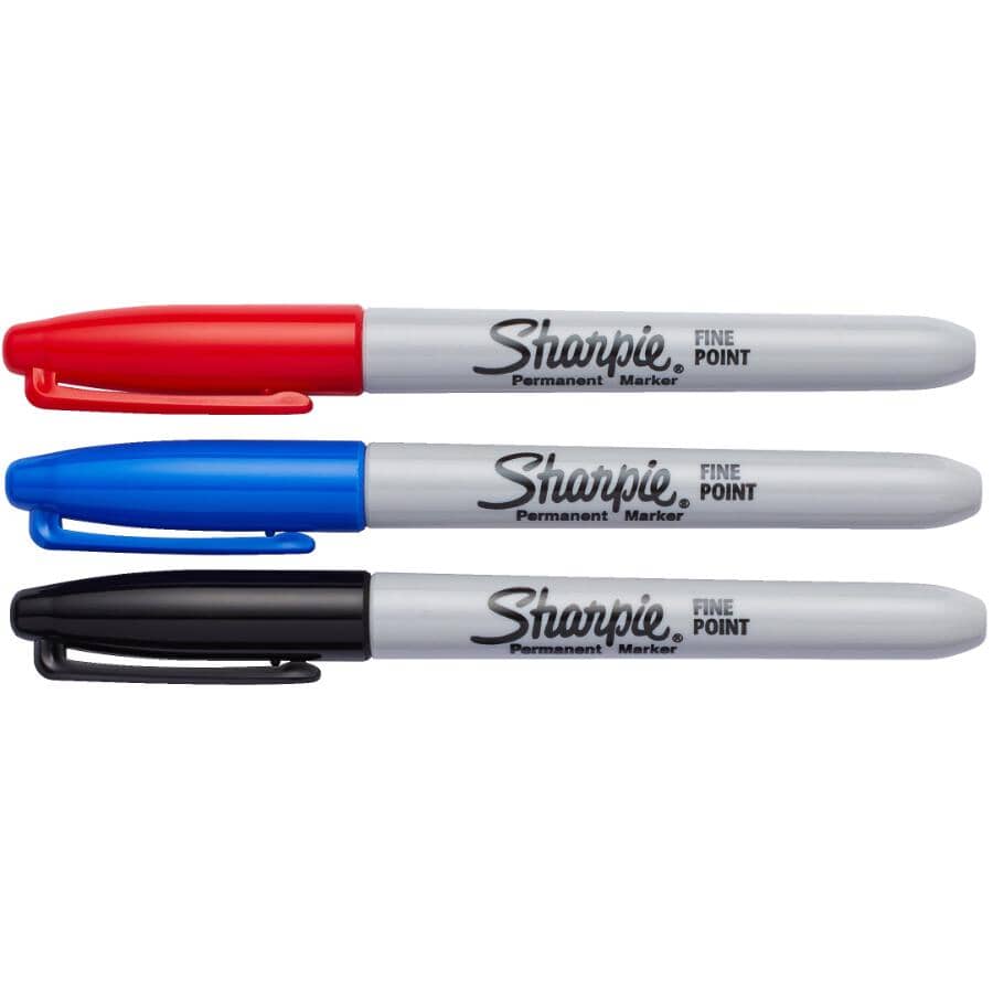 Fine Tip Permanent Markers - Assorted Colours, 3 Pack – Atkinson Home ...