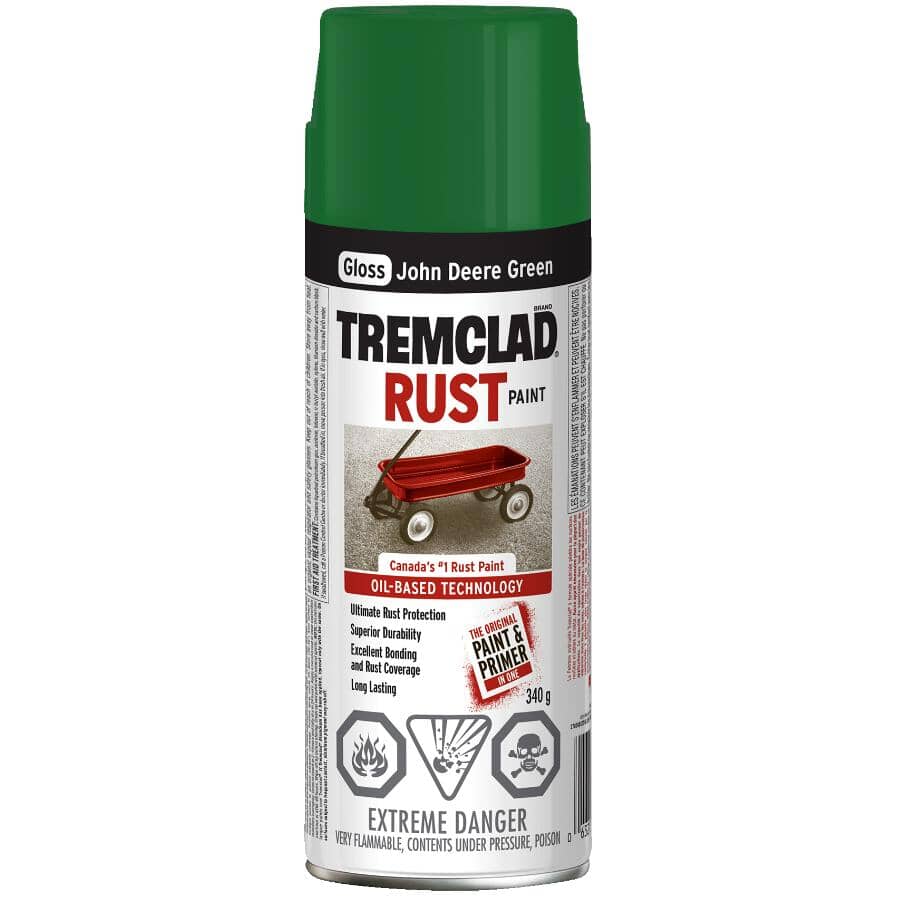 Rust Spray Paint - Gloss John Deere Green, 340 g – Atkinson Home Hardware